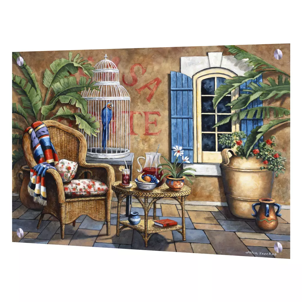 Garden scene tile art-Fiesta 1-Art Glass Backsplash